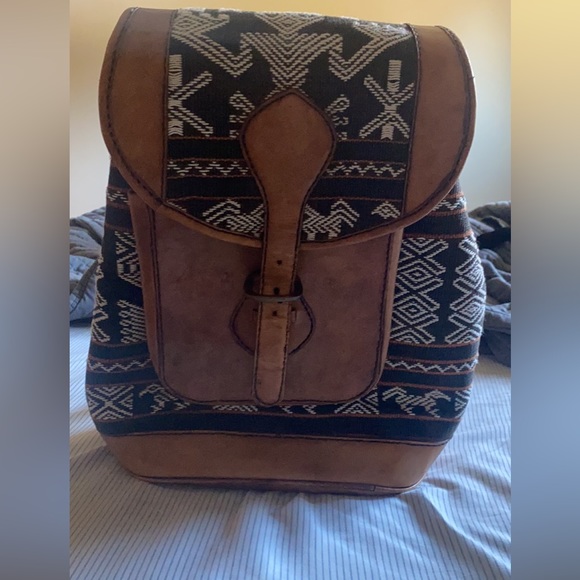 ikat | Bags | Vintage Ikat Leather Backpack | Poshmark